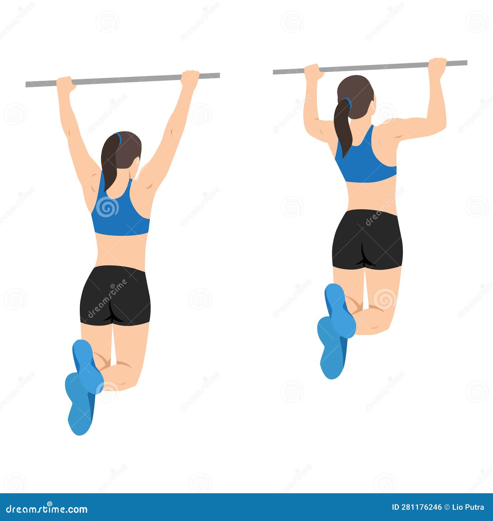 Man Doing TRX Pull Ups Exercise. Flat Vector | CartoonDealer.com #234936731