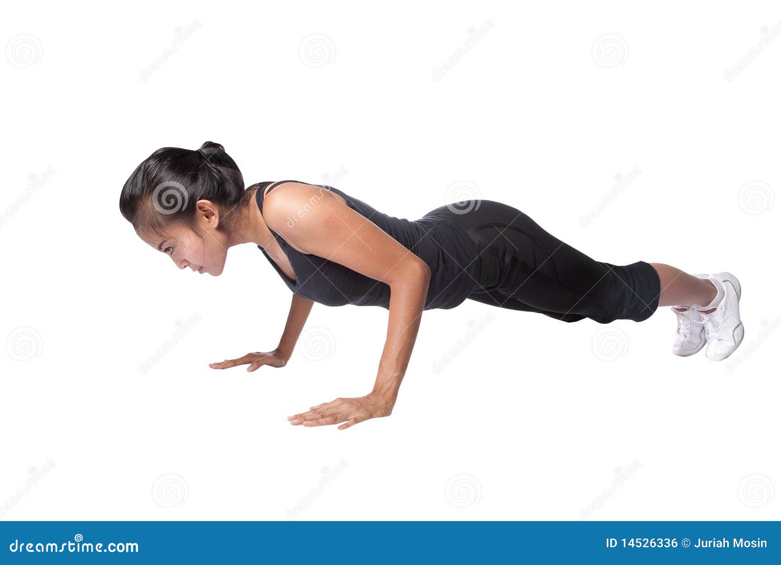 Woman Doing Push Up Exercise, Isolated Stock Photo - Image of lifestyle ...