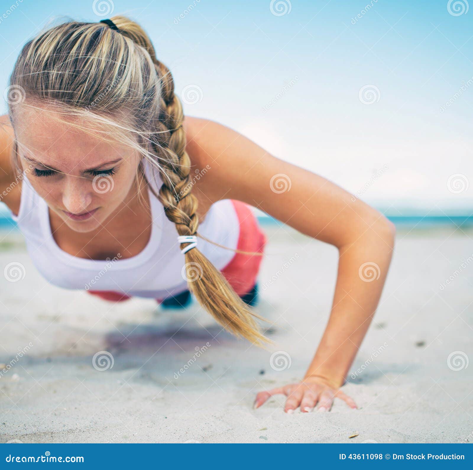 Woman doing push-ups. stock photo. Image of healthy, athlete - 43611098