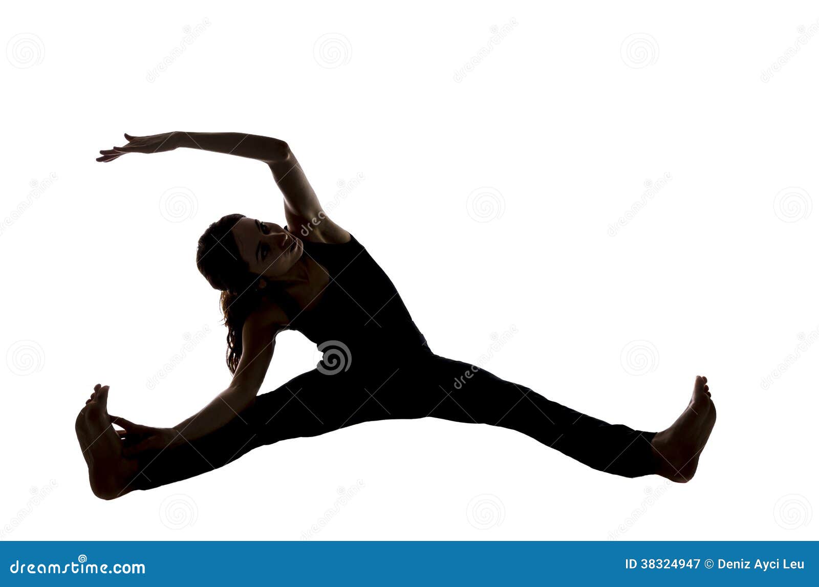Woman Doing Seated Angle Pose in Silhouette Stock Image - Image of ...