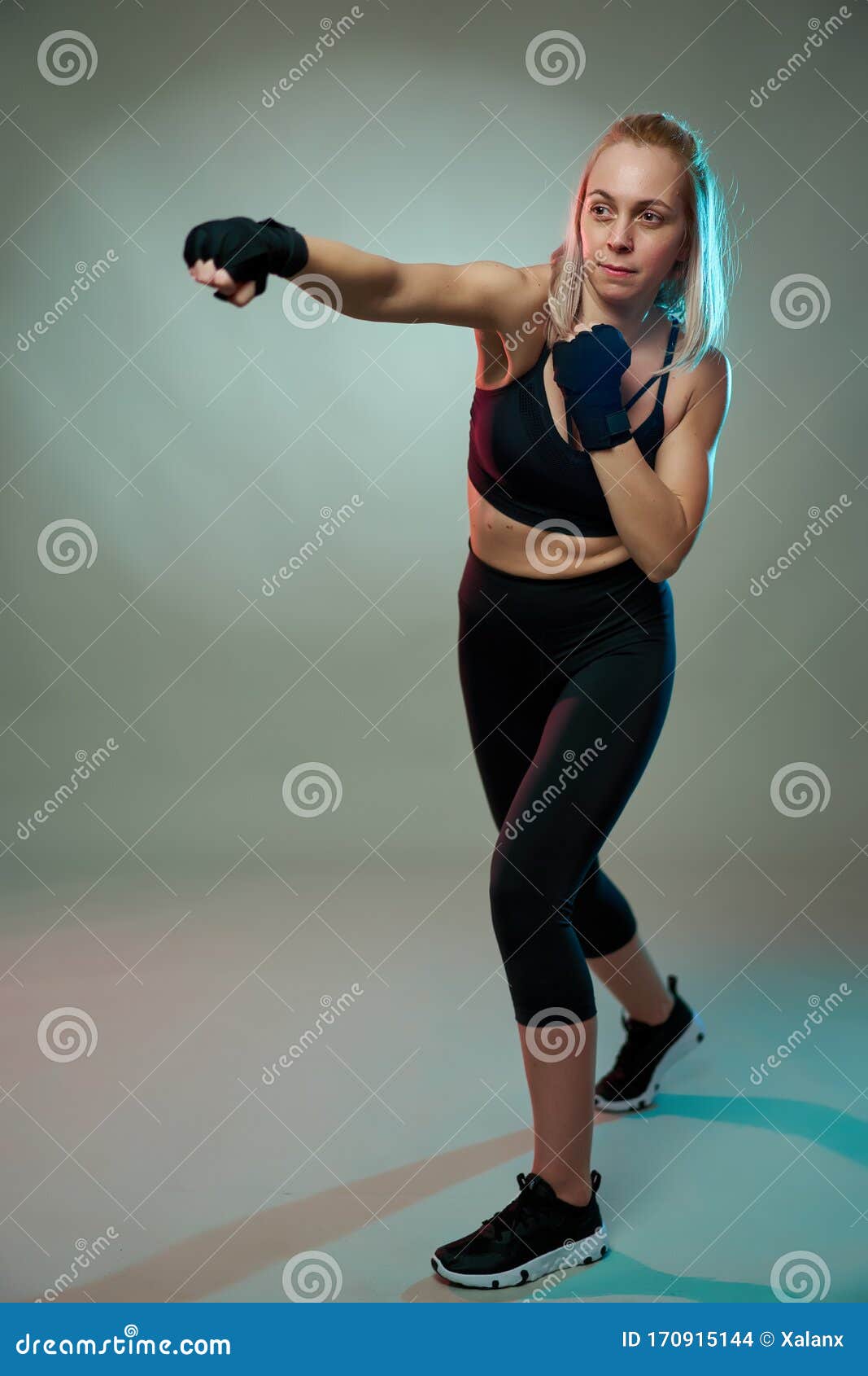 Woman doing shadow boxing stock photo. Image of healthy - 170915144