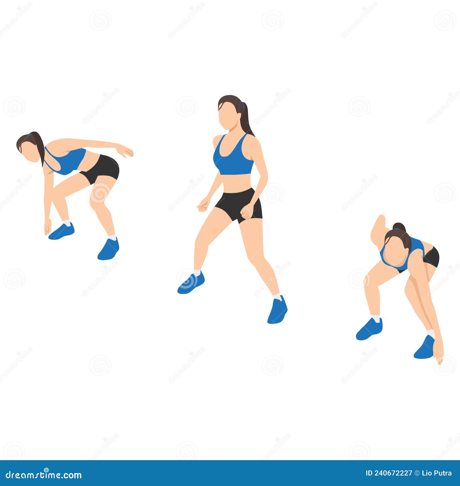 Woman Doing Side Shuffle Exercise. Stock Vector - Illustration of ... Woman Doing Side Shuffle Exercise. Stock Vector - Illustration of ...