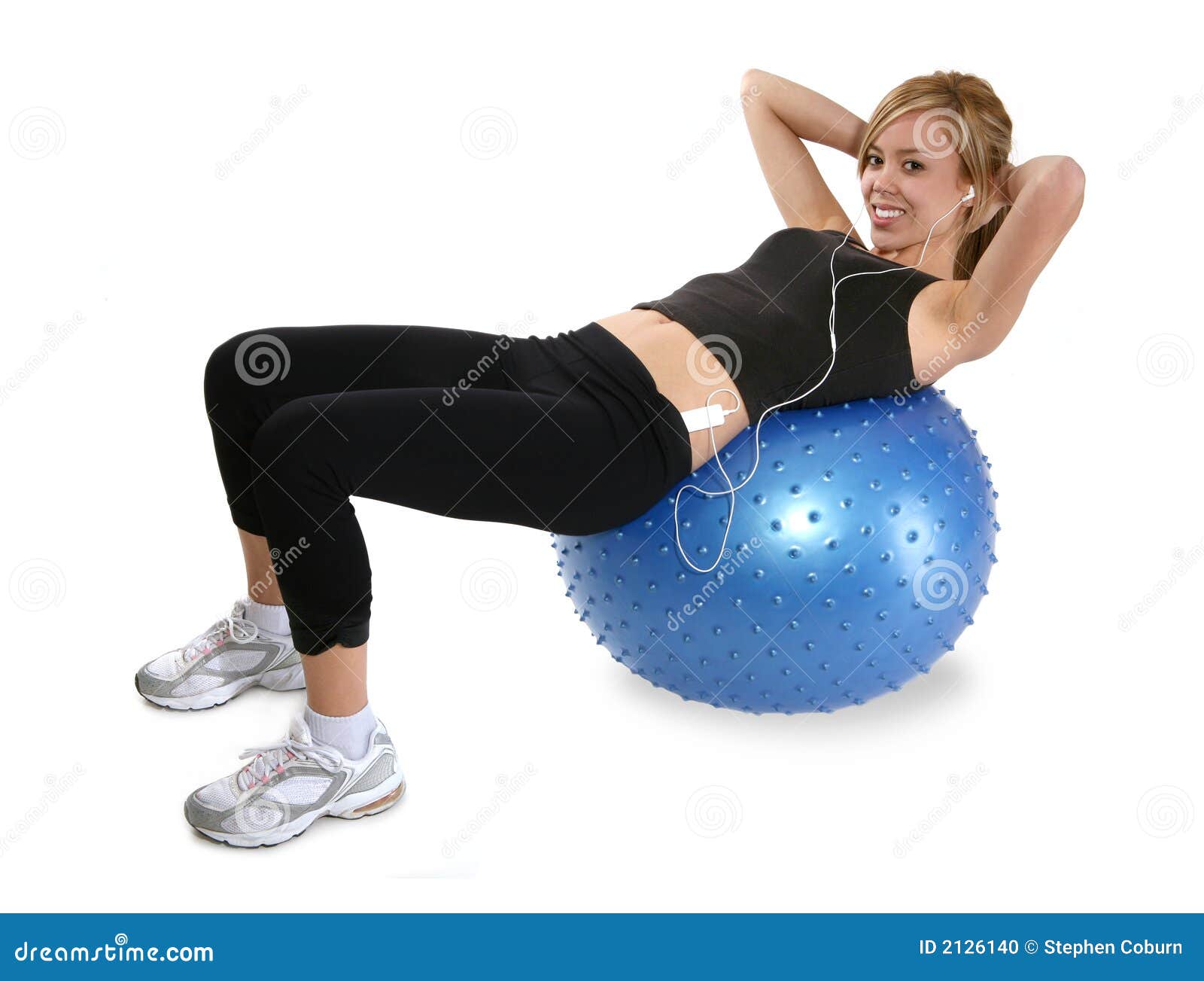 Woman Doing Sit-Ups stock photo. Image of hair, athletic - 2126140