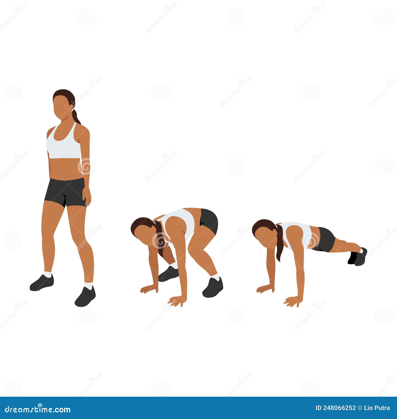 Hip Thrust Female Home Workout Exercise Guidance Illustration ...