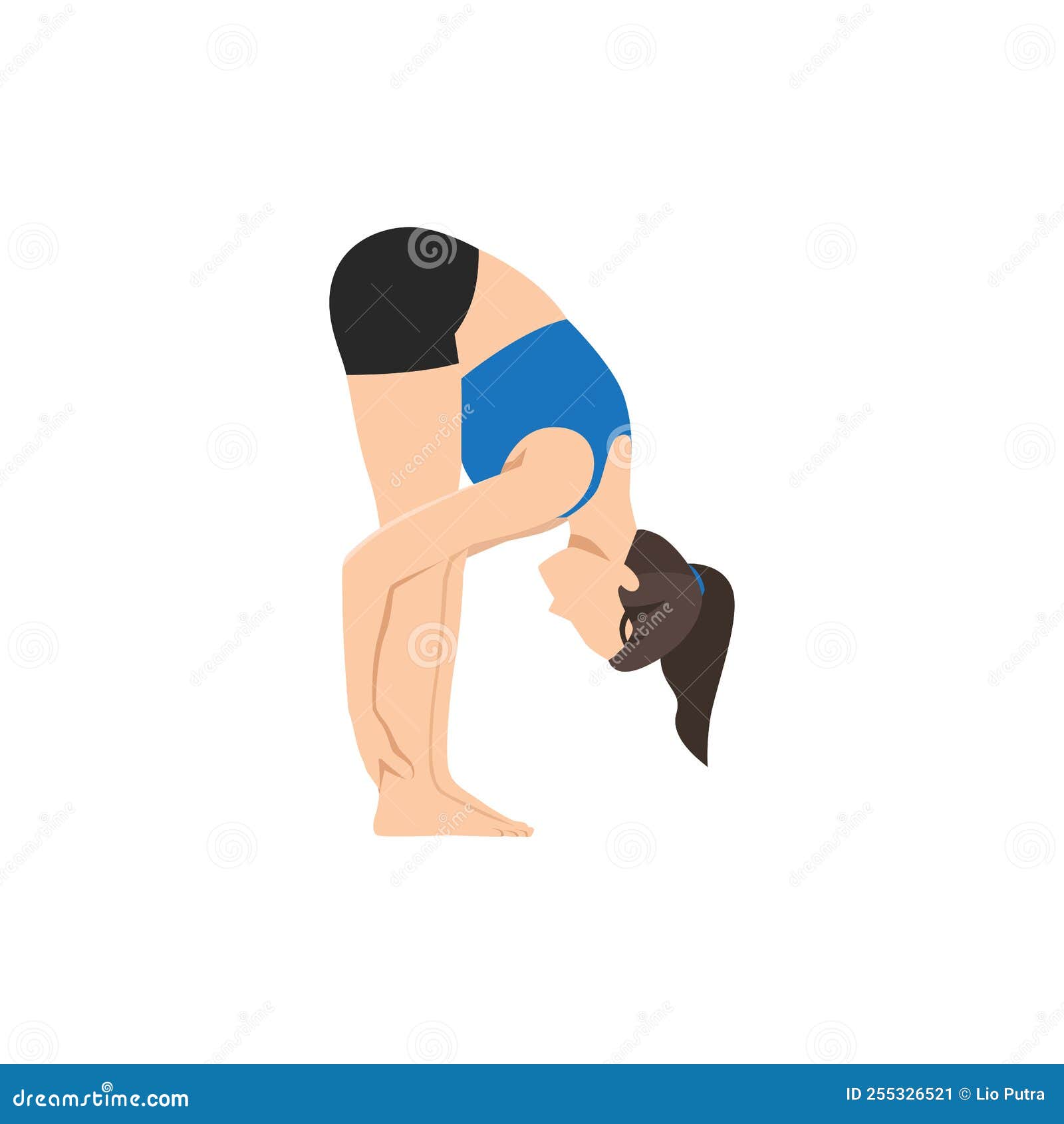 Standing Forward Bend Uttanasana Yoga Pose Woman Aesthetic Stock ...