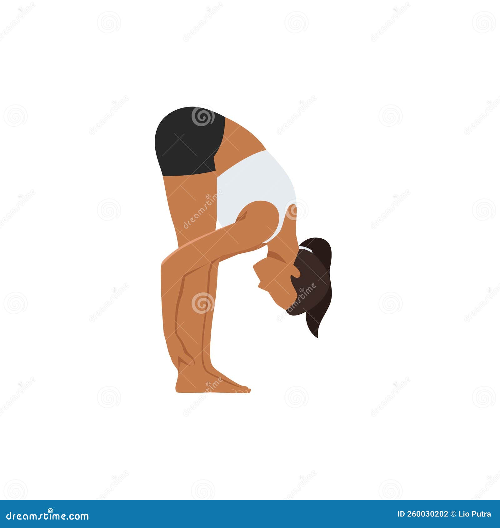Woman Doing Standing Forward Fold Pose, Intense Stretch Pose Stock ...