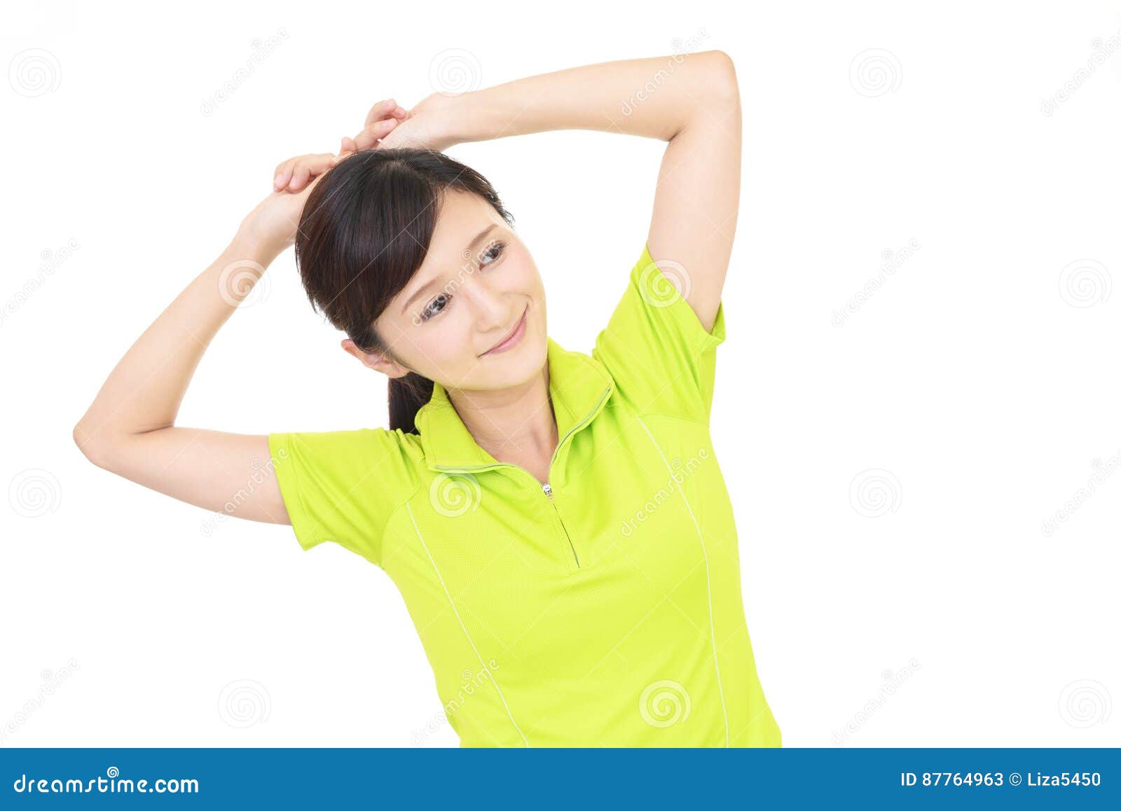 Woman doing stretch stock image. Image of charming, human - 87764963