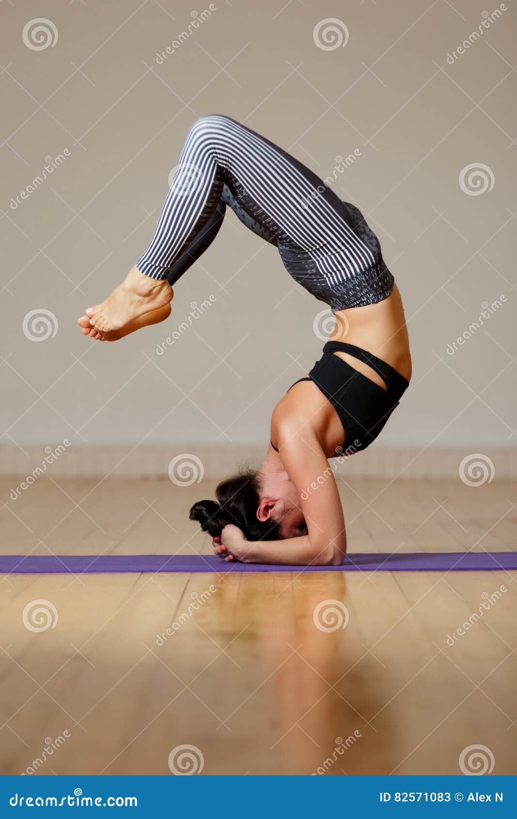 Woman Doing Supporting on Head Stock Image - Image of position ...