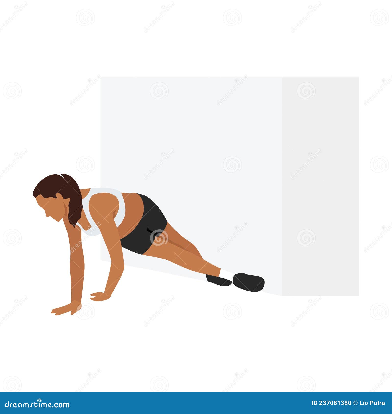 Woman Doing Thread the Needle Lose Fat on Exercise Stock Vector ...