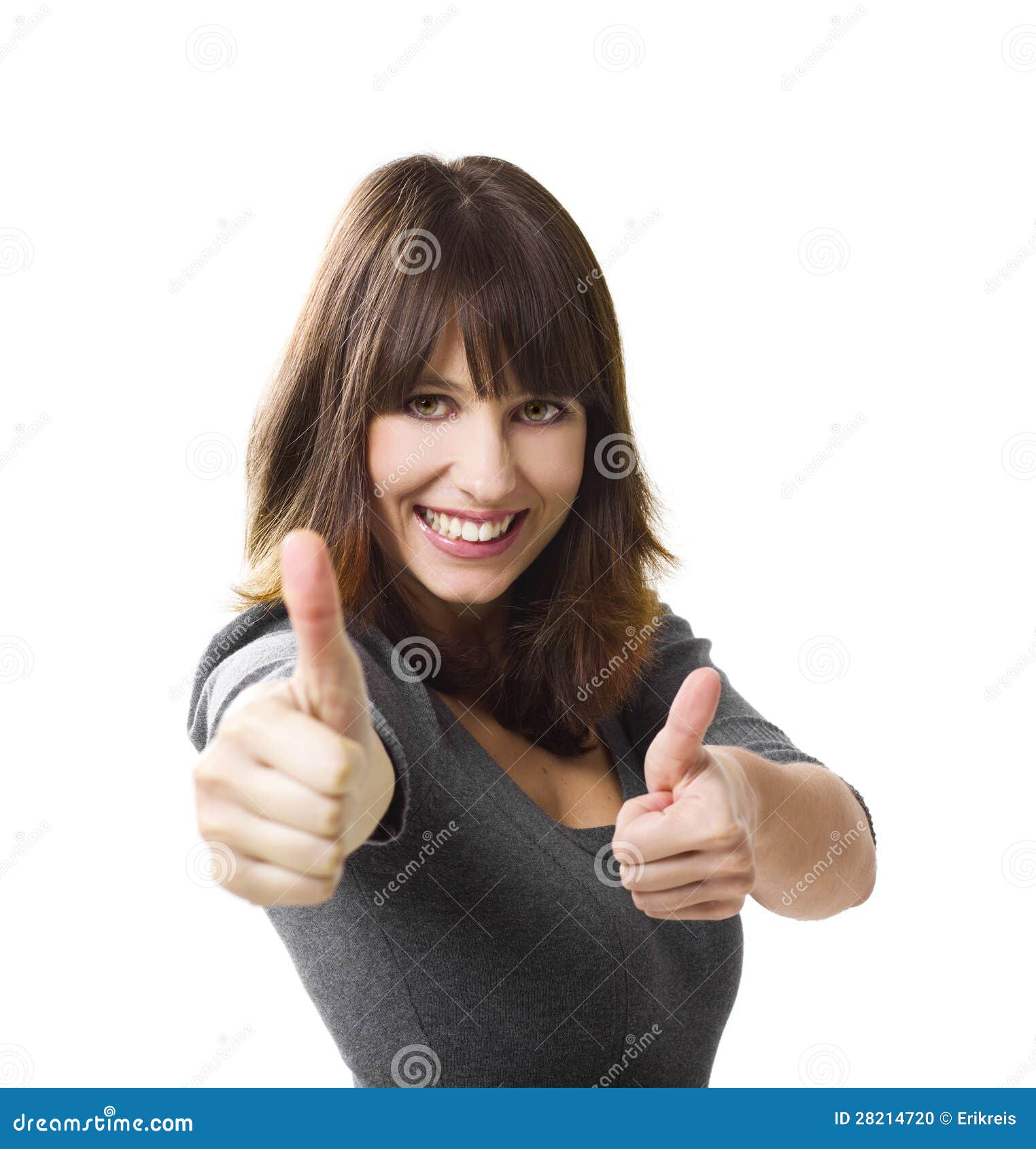 Woman doing thumbs up stock photo. Image of caucasian - 28214720