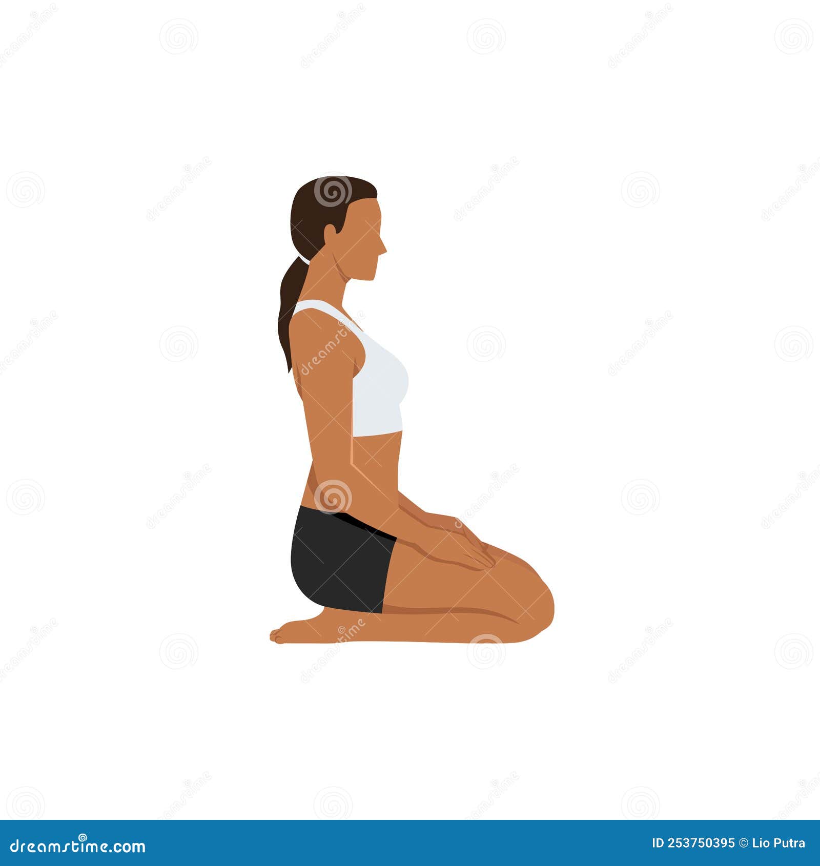 Woman Doing Thunderbolt Pose, Adamantine Pose, Diamond Pose. Stock ...