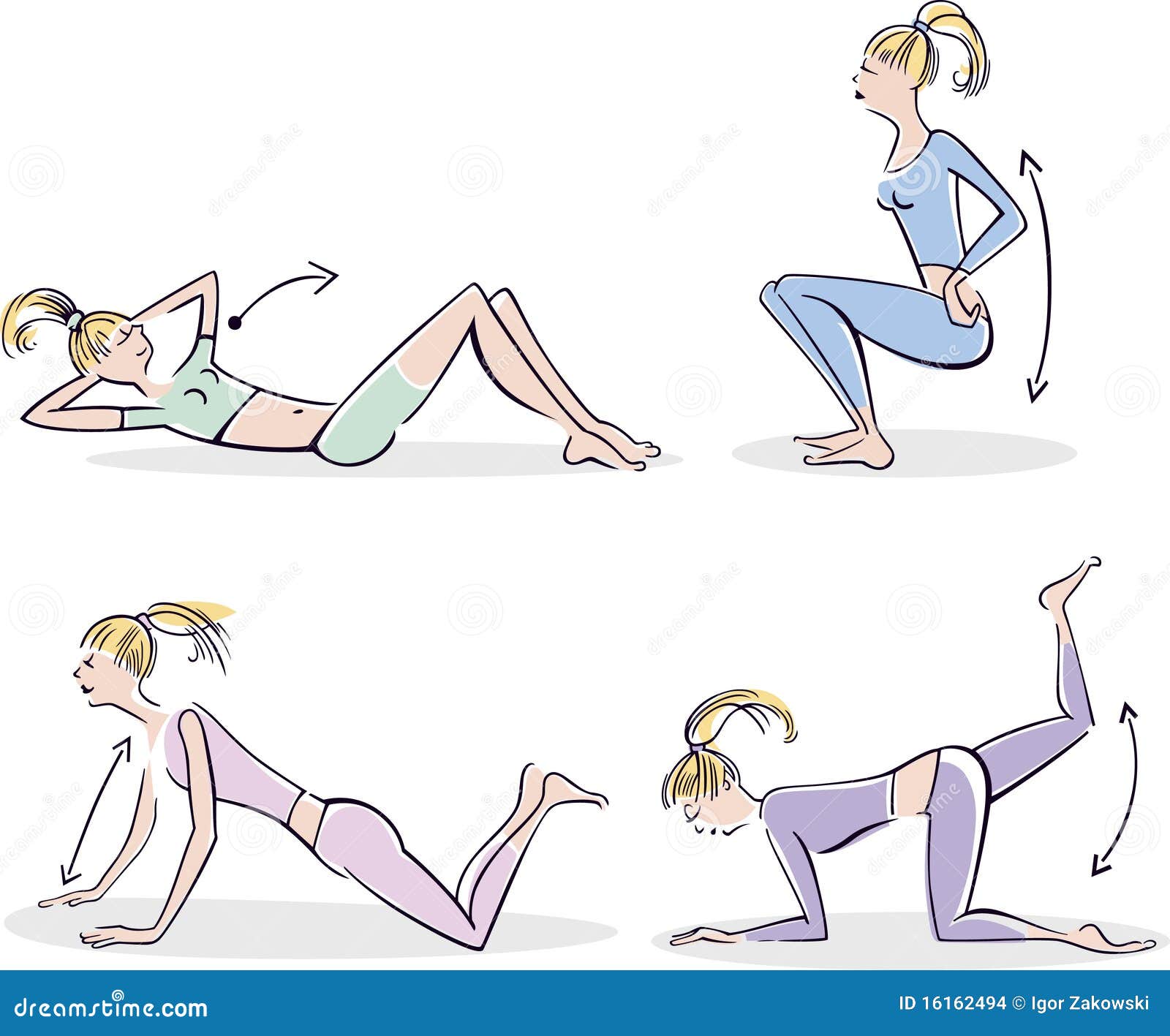 Woman Doing Typical Warm Up Stock Vector - Illustration of fitness ...