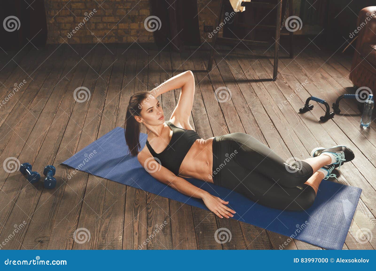 Woman Doing Workout at Home Stock Photo - Image of life, fitness: 83997000
