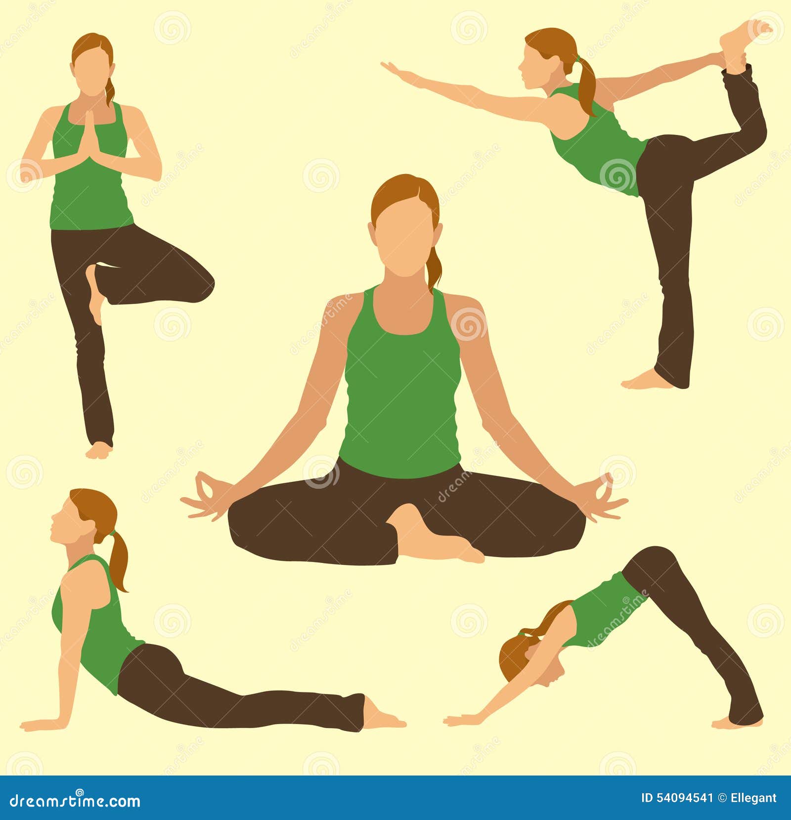 Woman Doing Yoga stock vector. Illustration of yoga, pleasant - 54094541