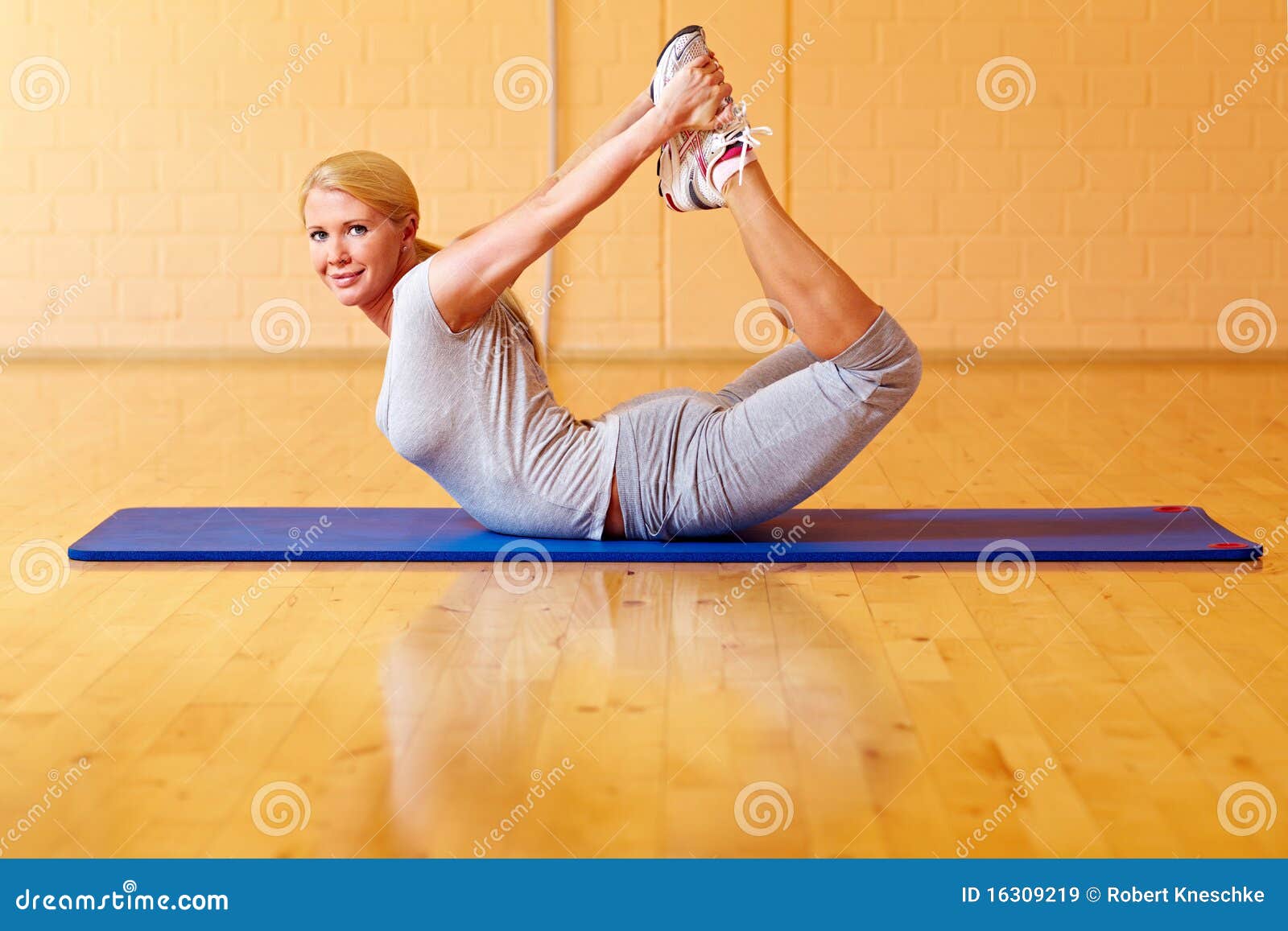 Woman doing yoga exercise stock image. Image of fitness - 16309219