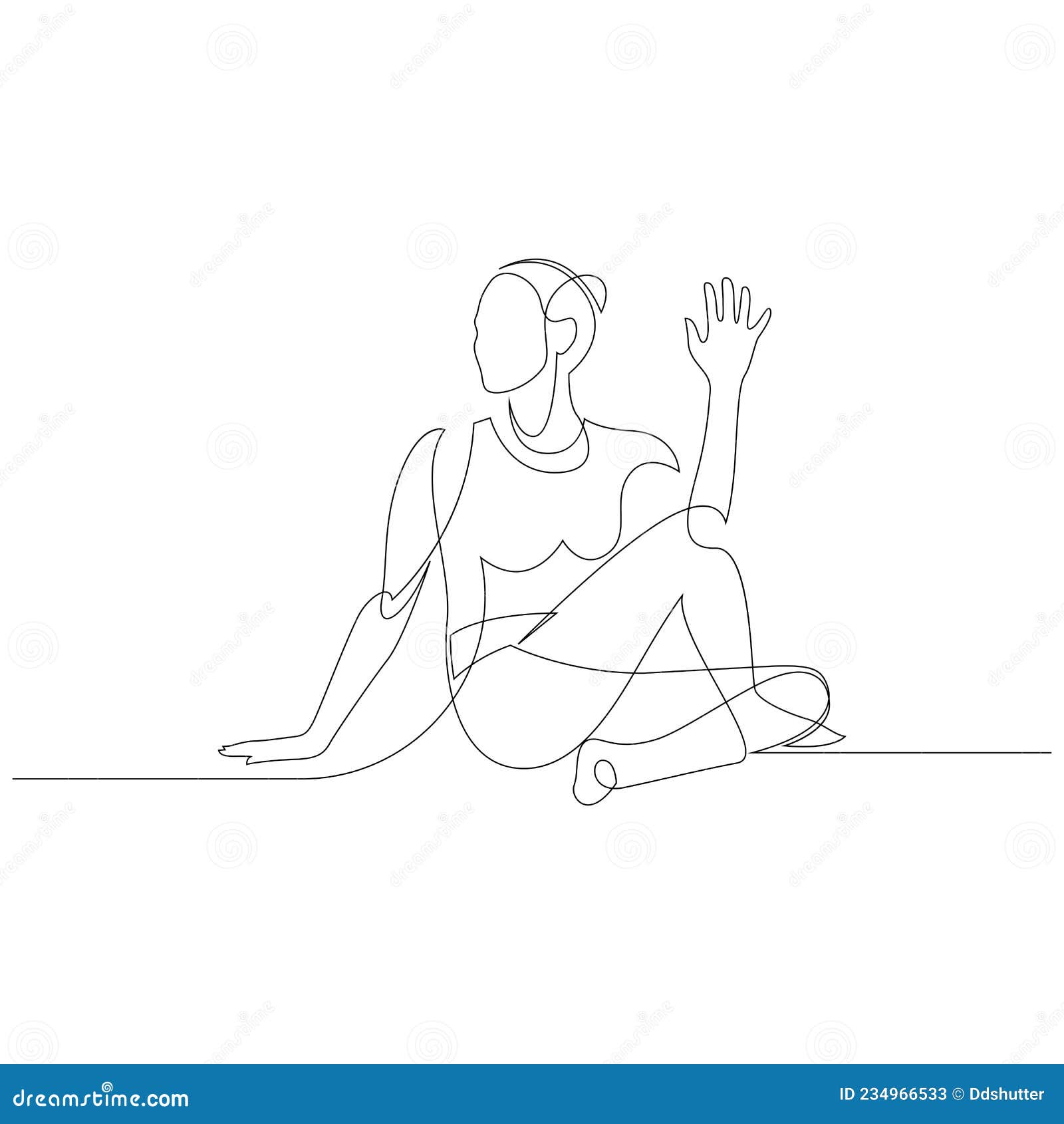 Half Twist Ardha Matsyendrasana Yoga Pose Demonstrated By The Girl ...