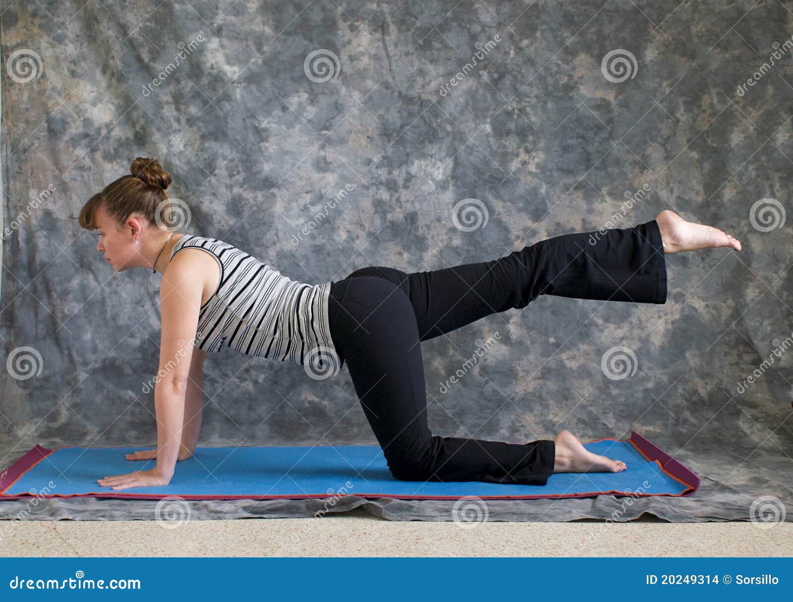 Woman Doing Yoga One Leg Table Pose Right Stock Images - Image: 20249314