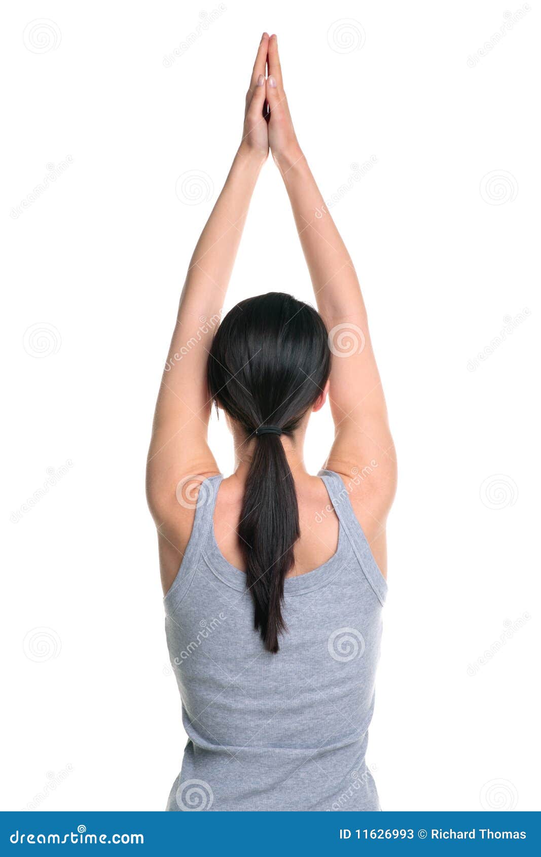 Woman doing yoga rear view stock image. Image of woman - 11626993