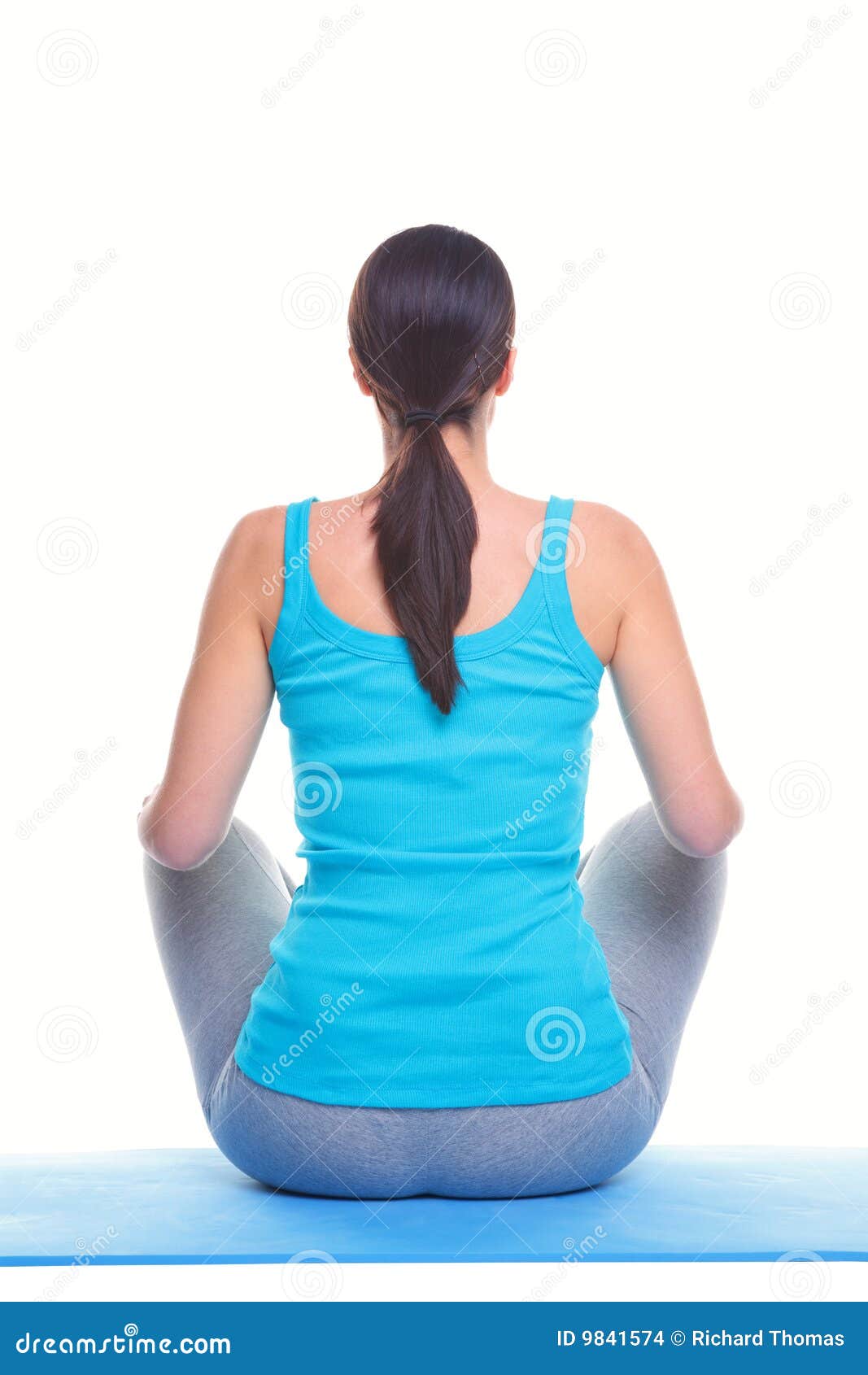 Woman Doing Yoga Rear View Stock Images - Image: 9841574