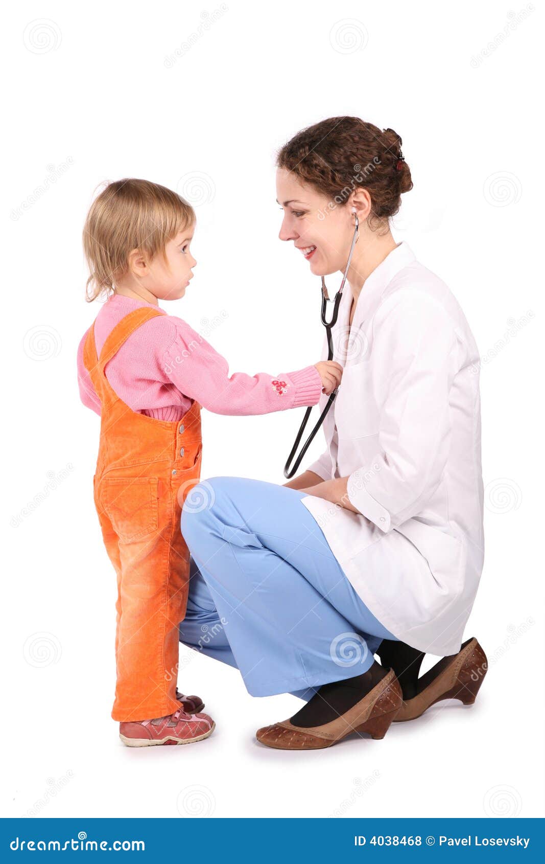Woman doktor and child stock photo. Image of caucasian - 4038468