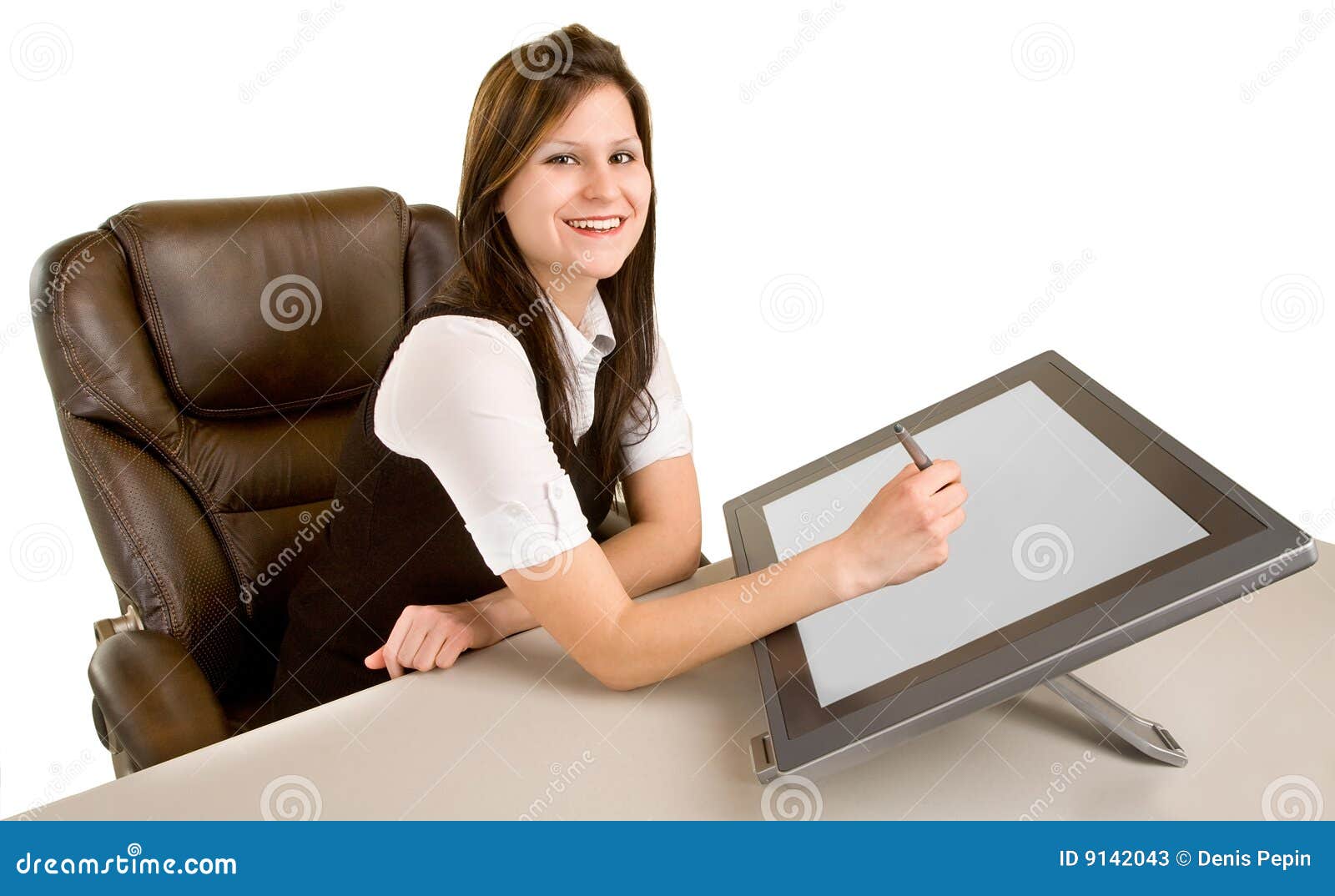 Woman Drawing on a Digital Tablet Stock Image - Image of sketching ...