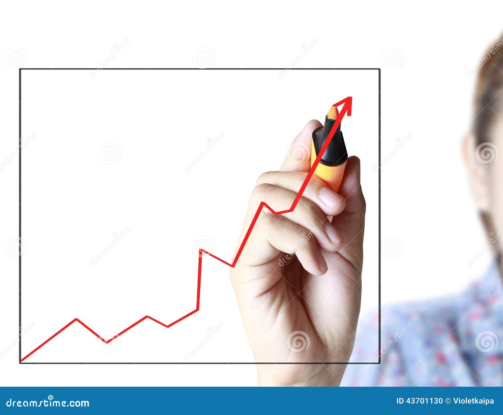 Woman drawing a graph stock photo. Image of concepts - 43701130