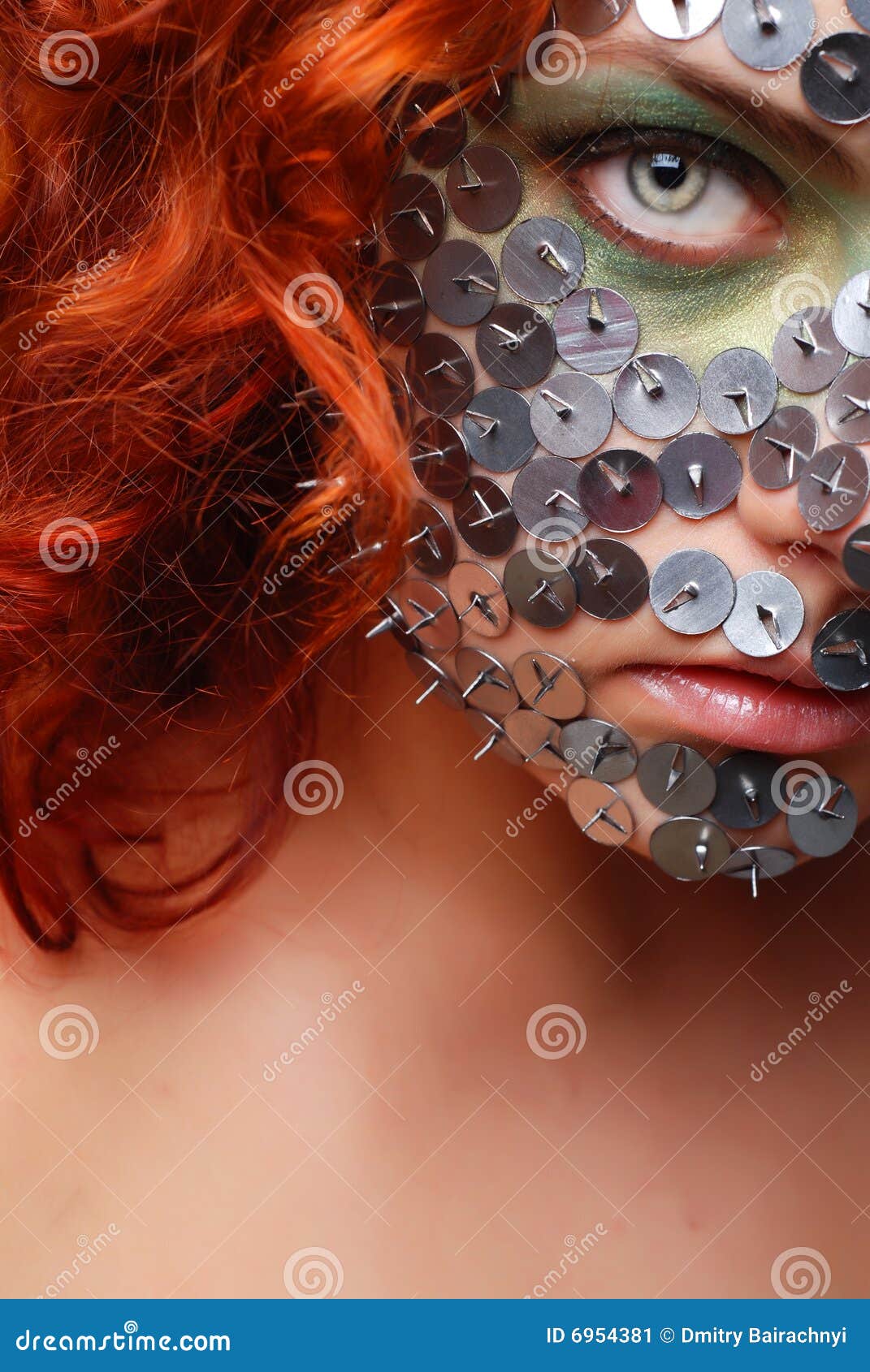 Woman with drawing pin stock image. Image of imagination - 6954381