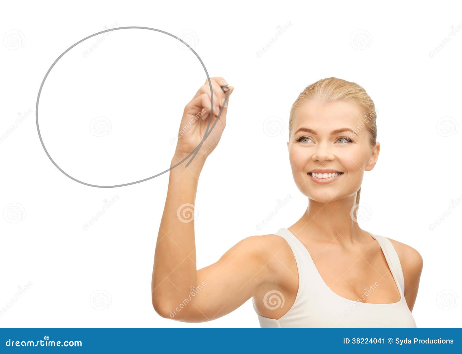 Woman drawing round shape stock image. Image of shape - 38224041