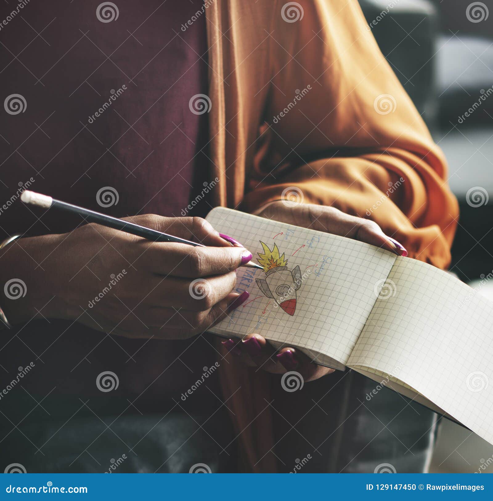 Woman Writing Down on an Empty Notepad Stock Photo - Image of female ...