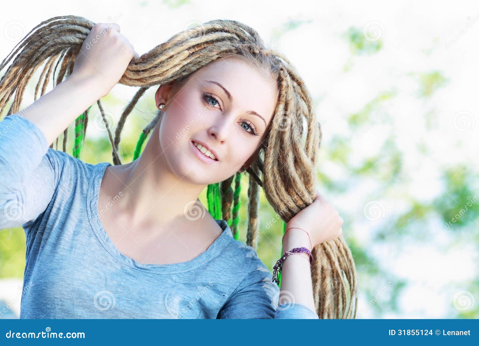 Woman with dreadlocks stock photo. Image of face, headgear - 31855124