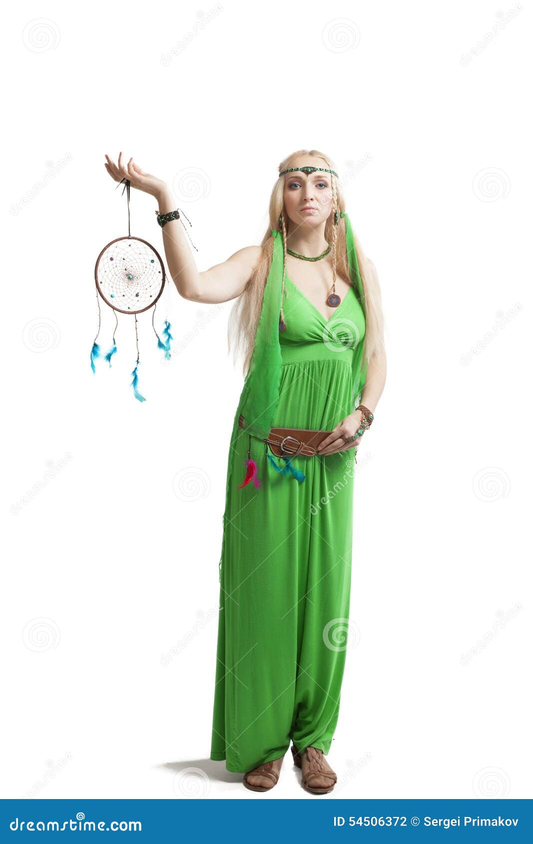 Woman with dream catcher stock photo. Image of eyes, long - 54506372