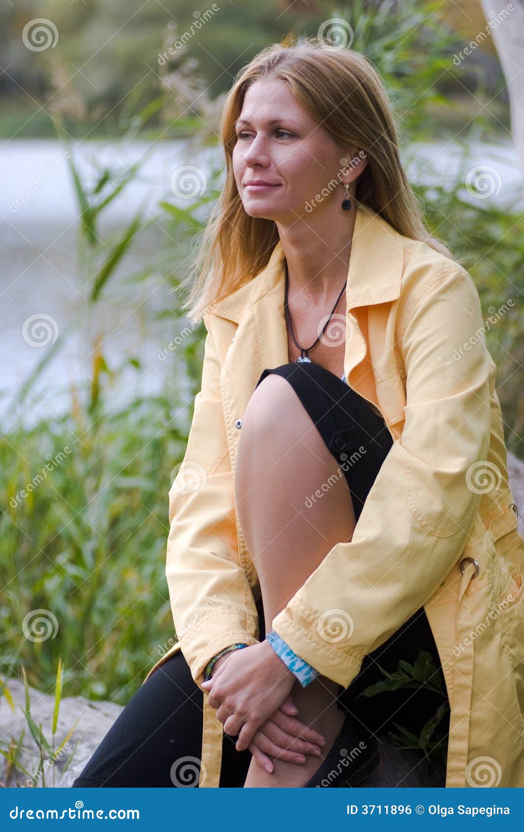 Woman dreaming on a tree stock photo. Image of nature - 3711896