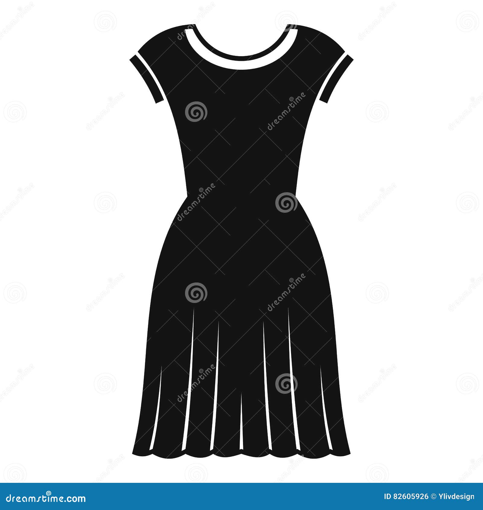 Woman Dress Icon, Simple Style Stock Vector - Illustration of garment ...
