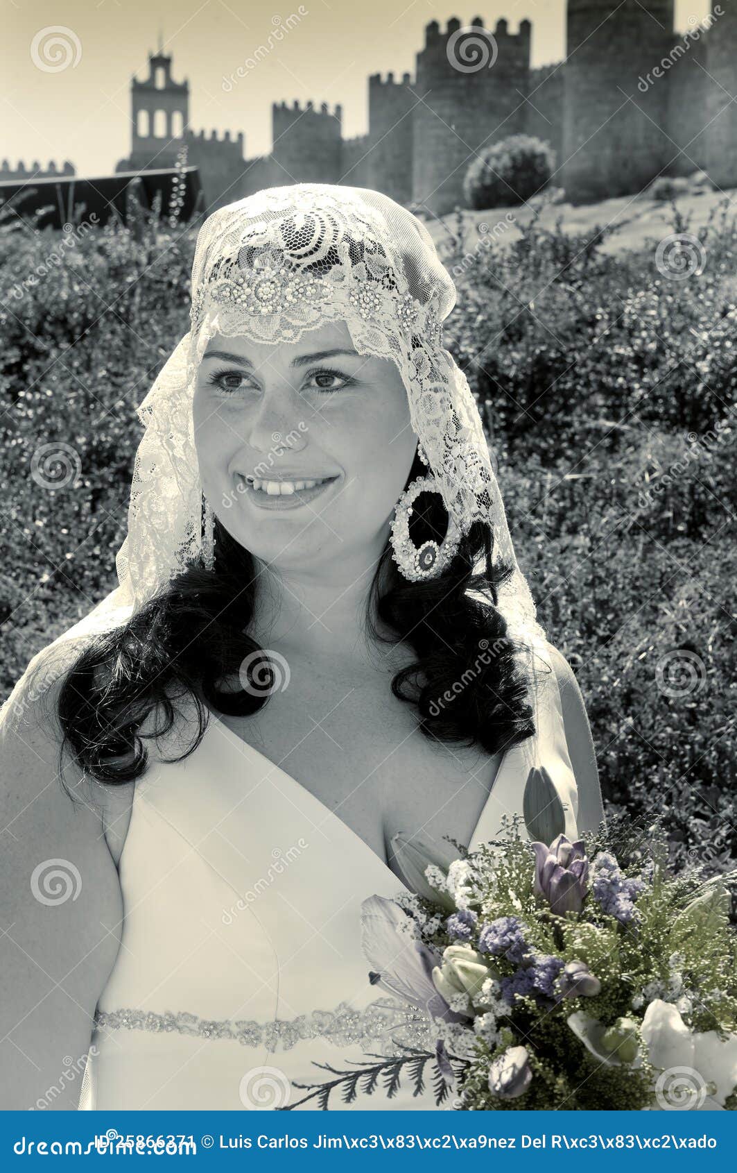Woman dressed as a bride stock image. Image of outdoors - 25866371