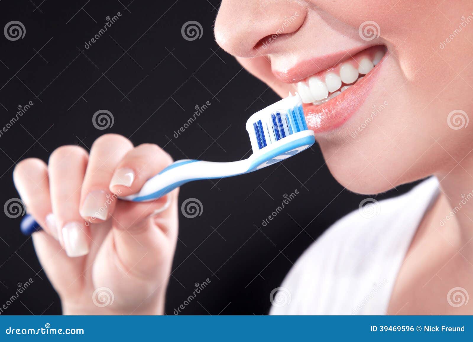 Woman Dressing Up Your Teeth Stock Photo - Image of girl, cleaning ...
