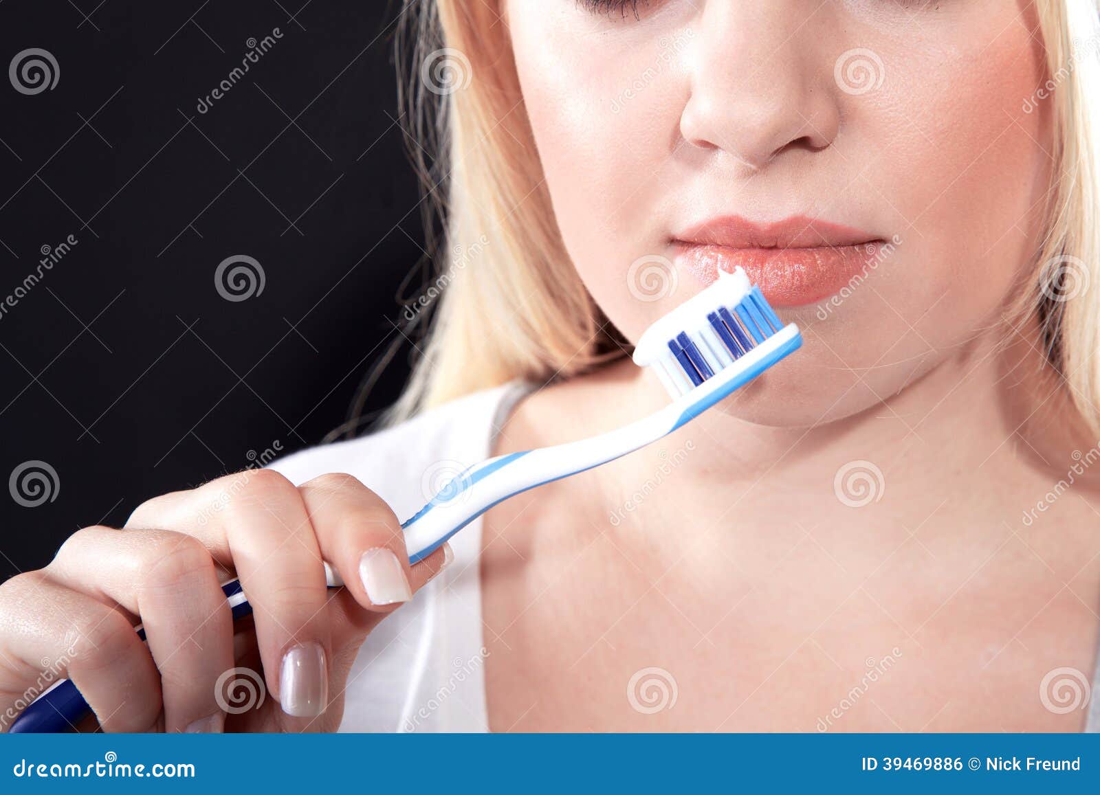 Woman Dressing Up Your Teeth Stock Photo - Image of female, lips: 39469886
