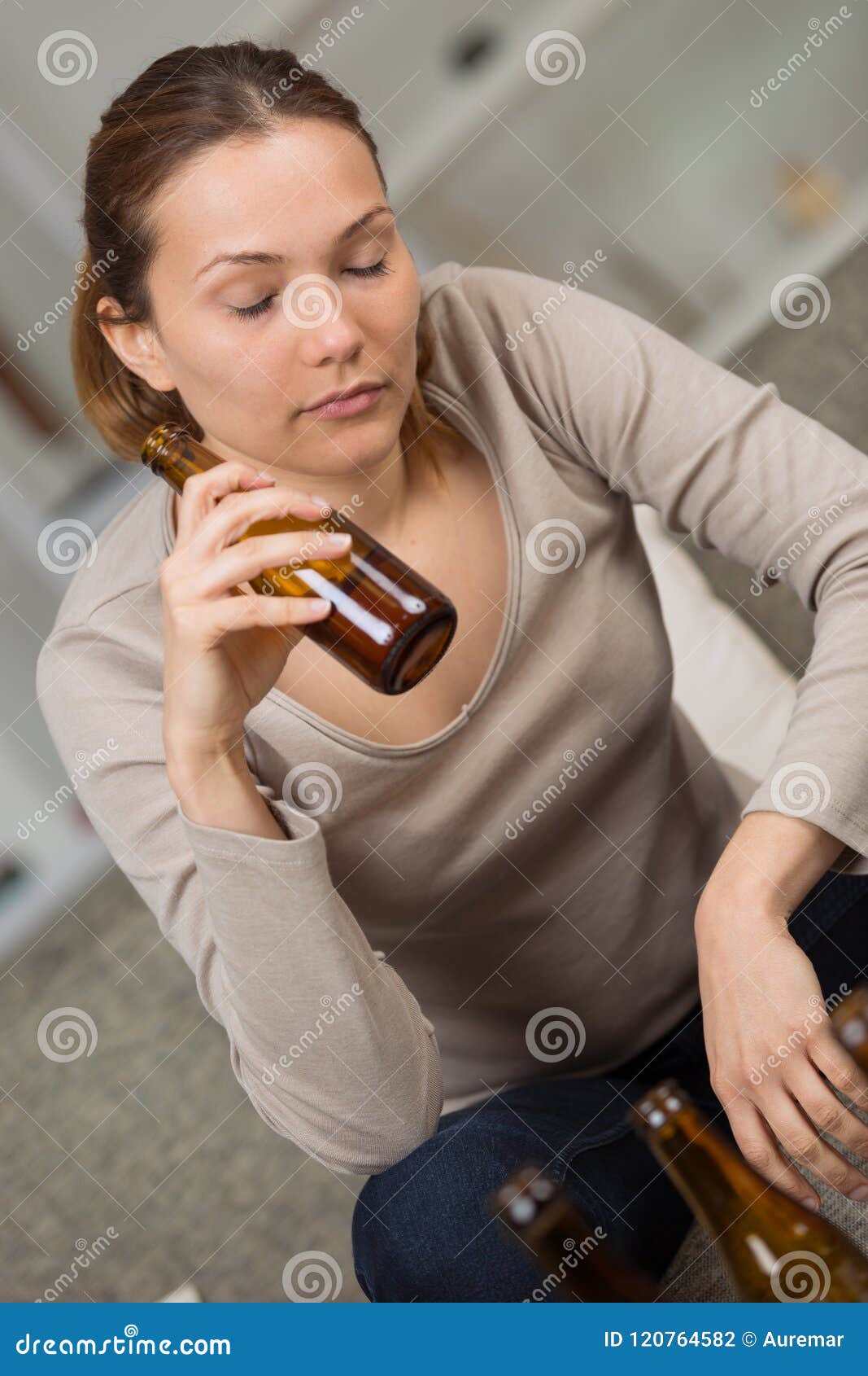 Woman Drinking Alcoholic Drink Stock Photo - Image of health, drained ...