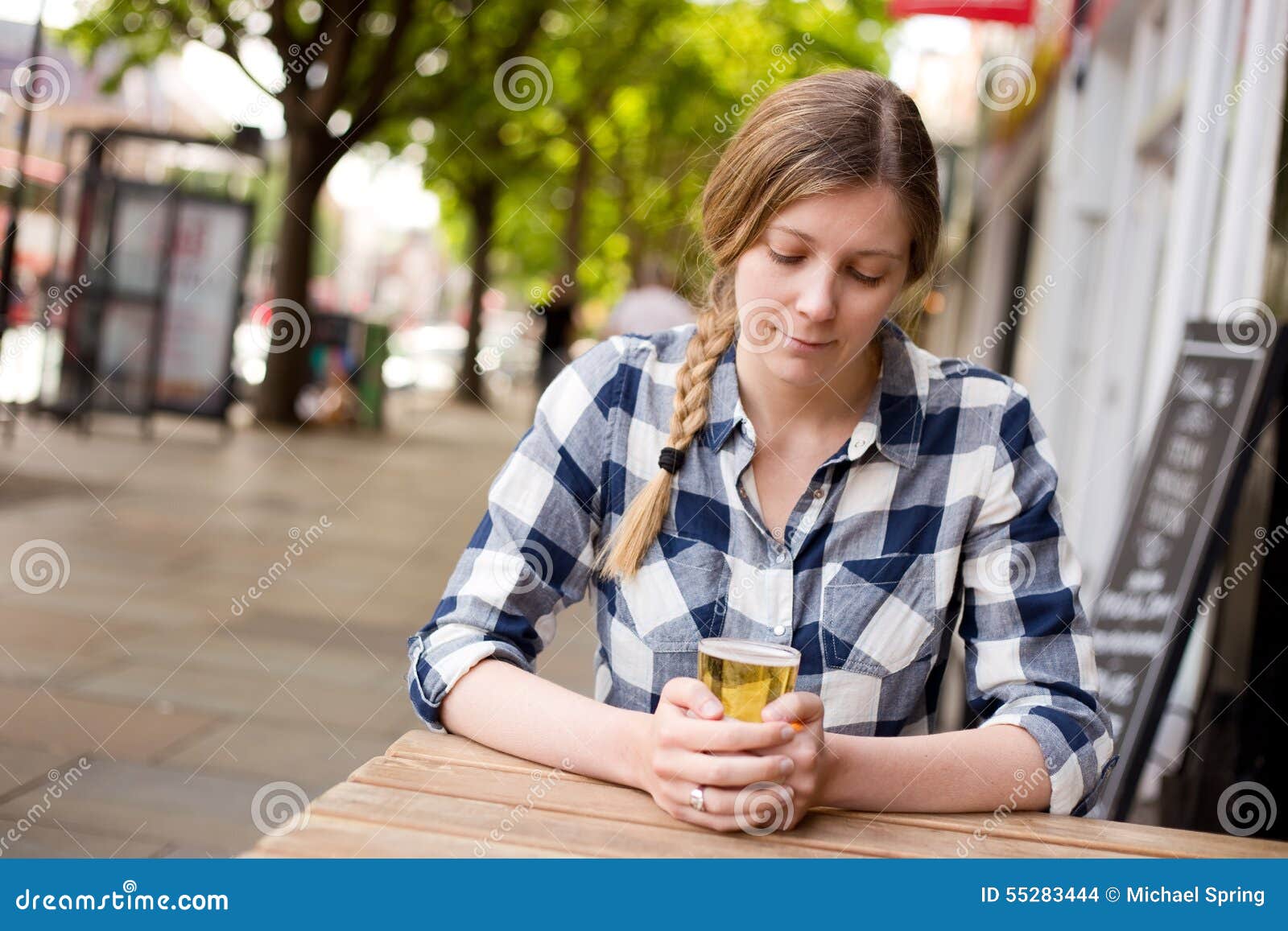 Woman drinking alone stock photo. Image of contemplating - 55283444