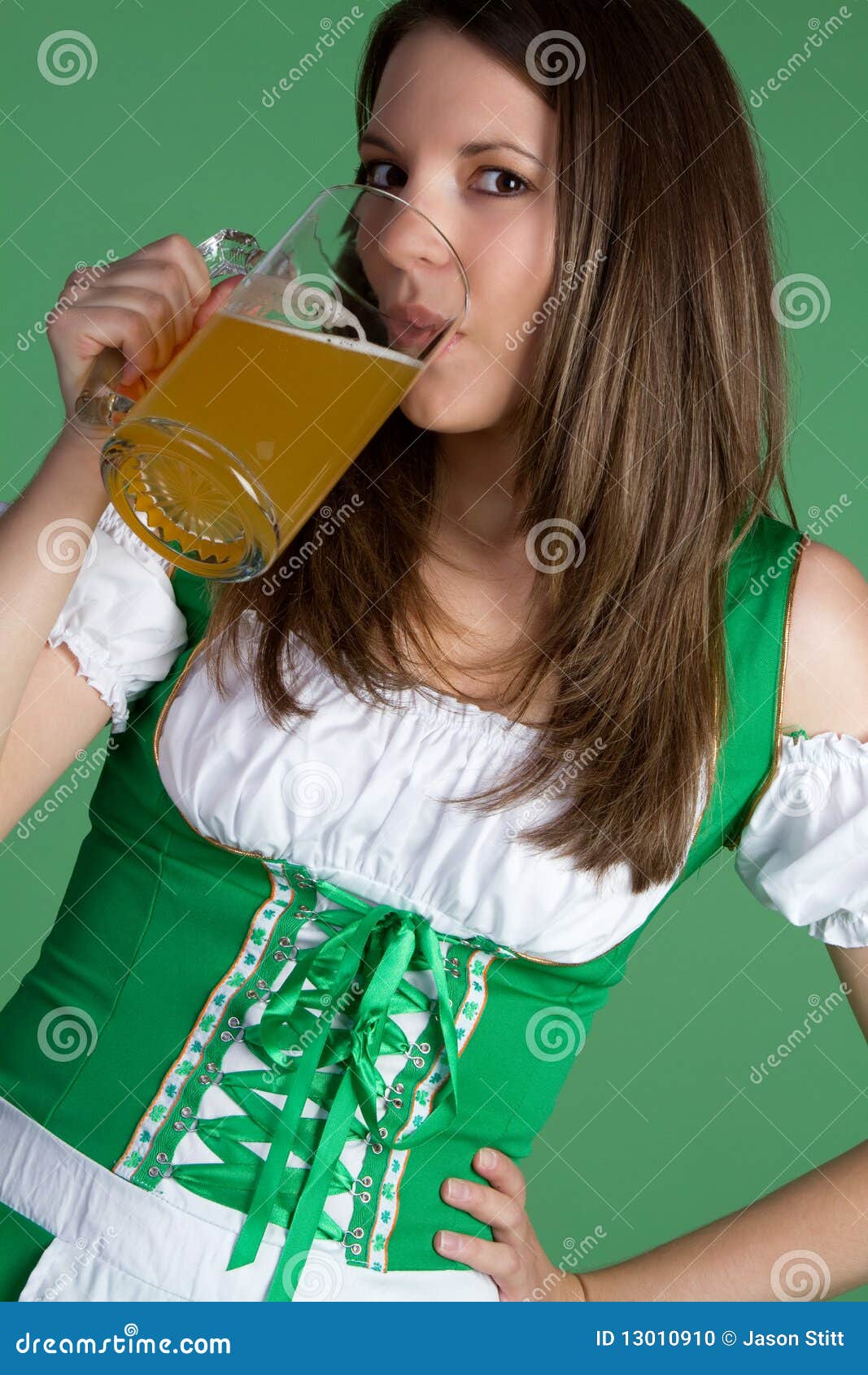 Woman Drinking Beer stock photo. Image of woman, background - 13010910