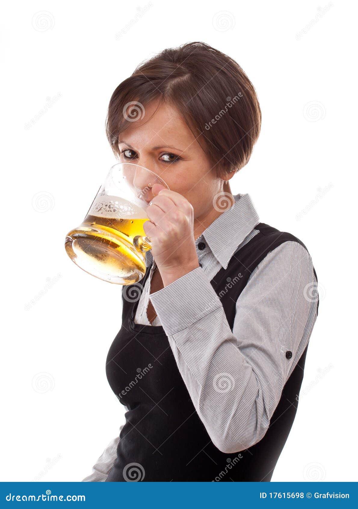 Woman drinking beer stock photo. Image of beer, closeup - 17615698
