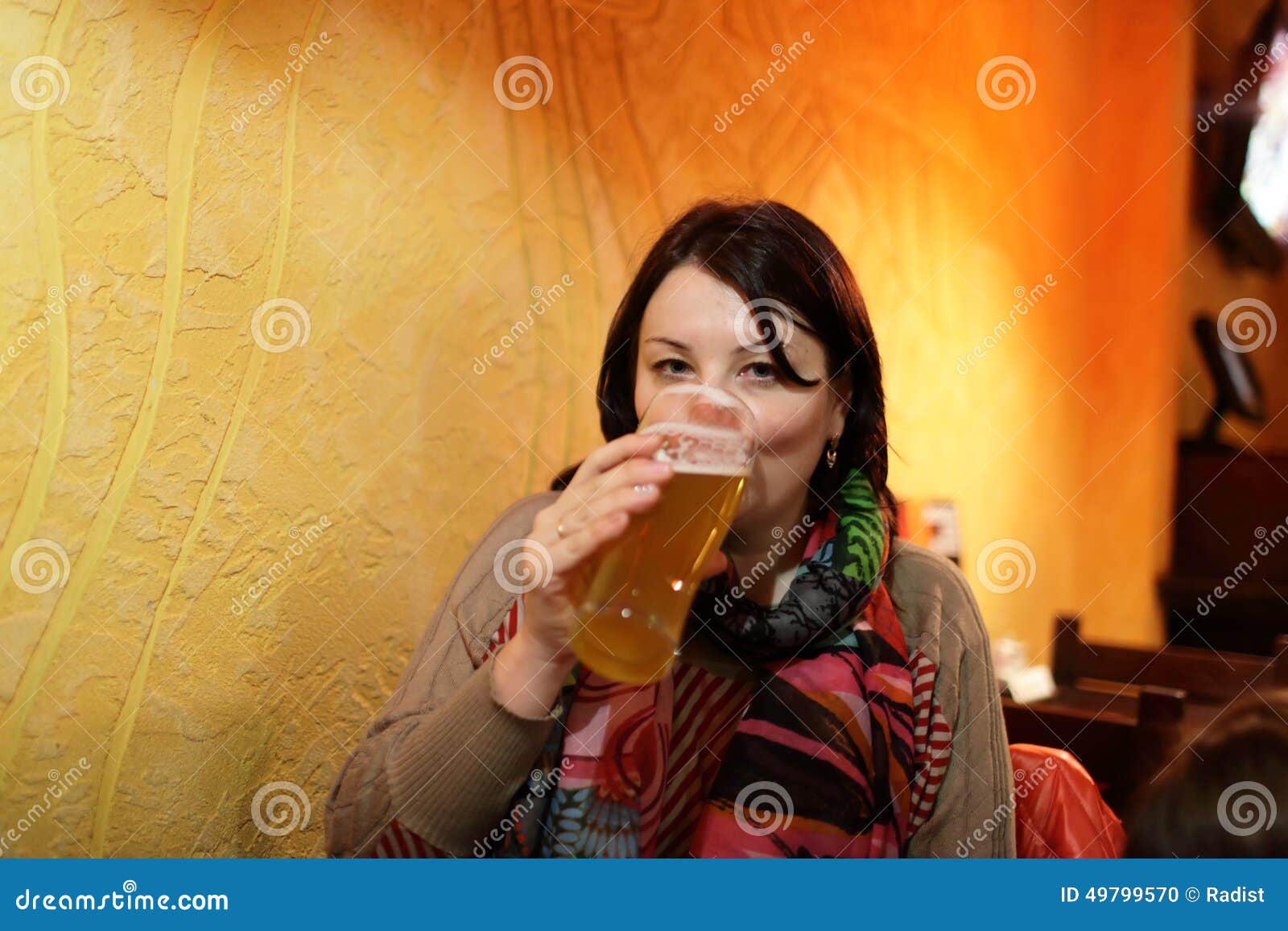 Woman drinking beer stock photo. Image of pale, brunette - 49799570