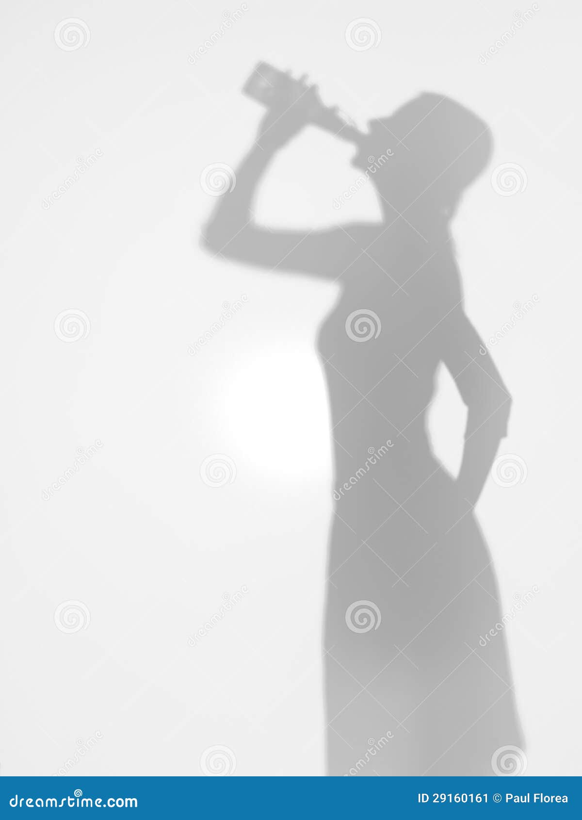 Woman Drinking Beer, Silhouette Stock Image - Image of bottle, people ...