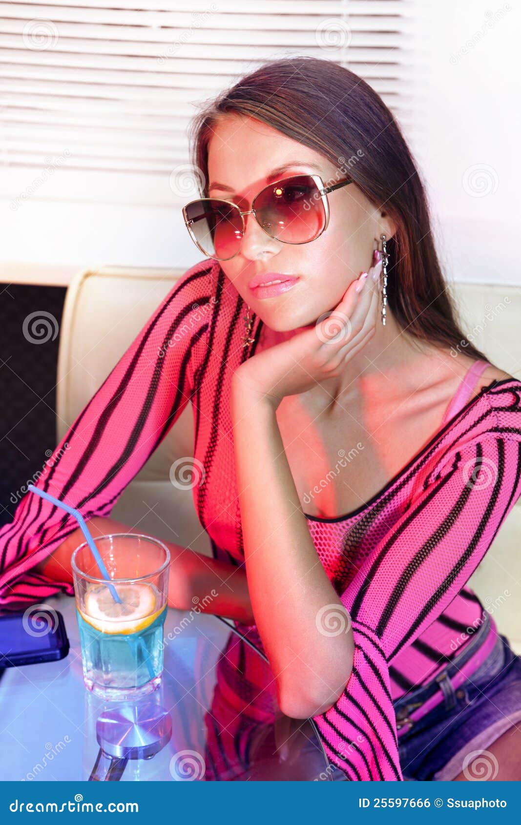 Woman drinking cocktail stock photo. Image of beverage - 25597666