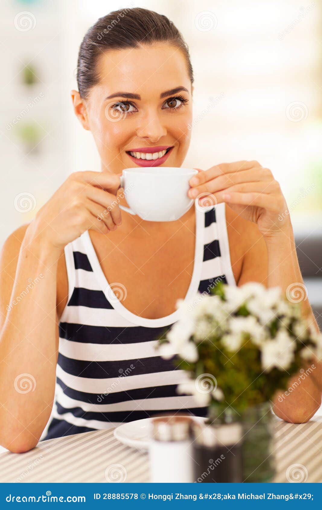 Woman drinking coffee stock photo. Image of adult, attractive - 28885578