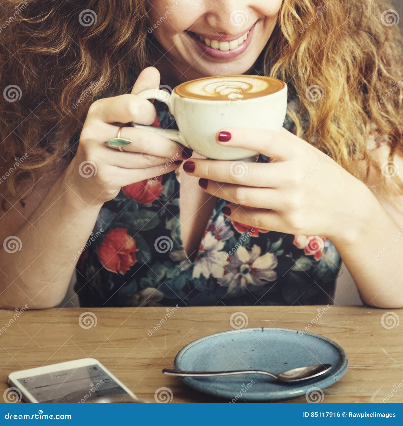 Woman Drinking Coffee Breakfast Refreshment Concept Stock Photo - Image ...