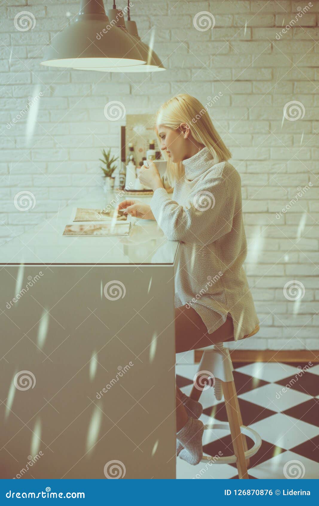 Caffeine Loading, Please Wait. Stock Photo - Image of delicious, blonde ...