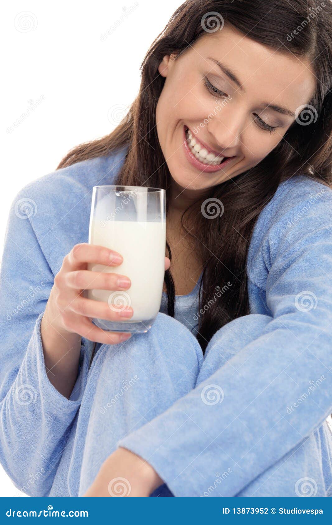 Woman drinking milk stock photo. Image of drinking, grin - 13873952