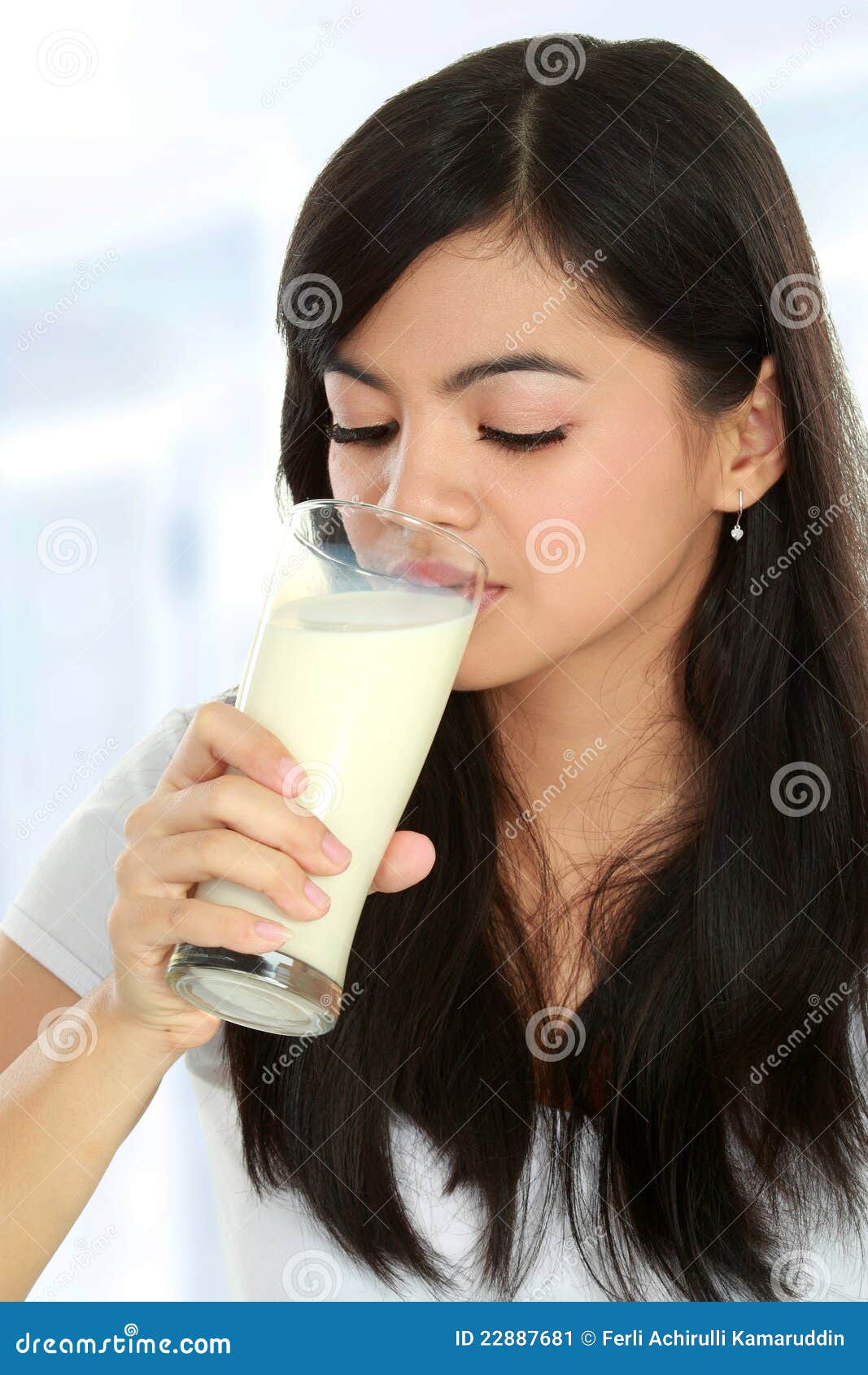 Woman drinking milk stock image. Image of milk, beverage - 22887681