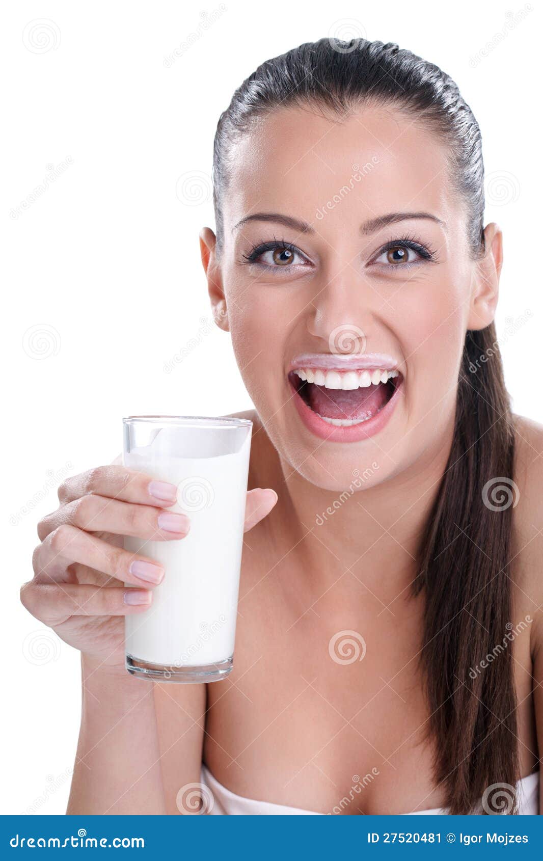 Woman drinking milk stock image. Image of moustache, dairy - 27520481