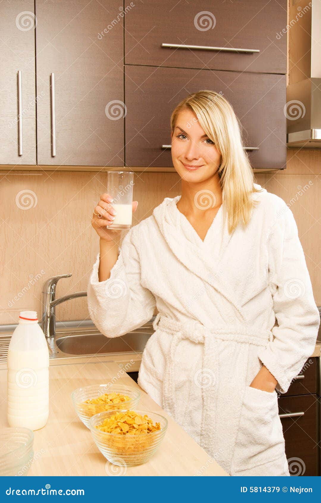 Woman drinking milk stock image. Image of female, enjoy - 5814379